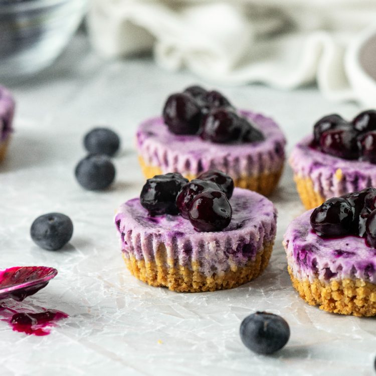 Mini Blueberry Cheesecakes - Ginger Snaps Baking Affairs