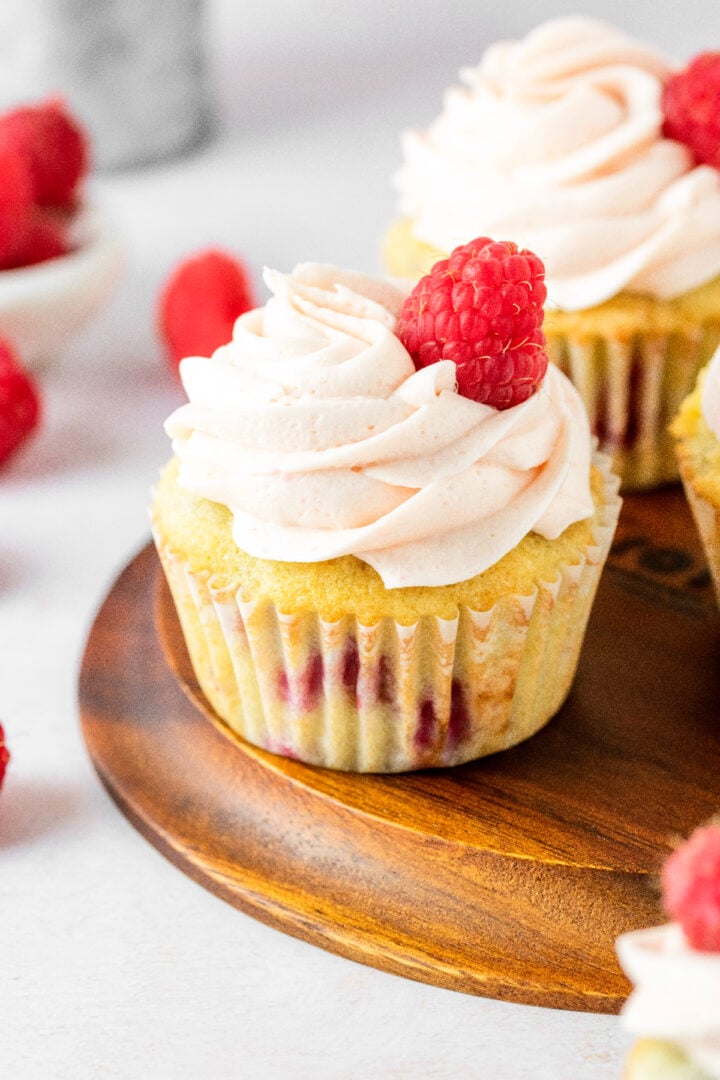 Fresh Raspberry Cupcakes with Raspberry Frosting - Ginger Snaps Baking ...