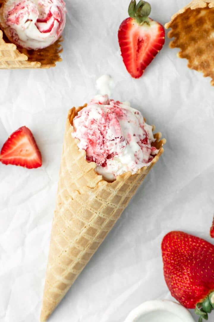Strawberry Swirl Ice Cream - Ginger Snaps Baking Affairs