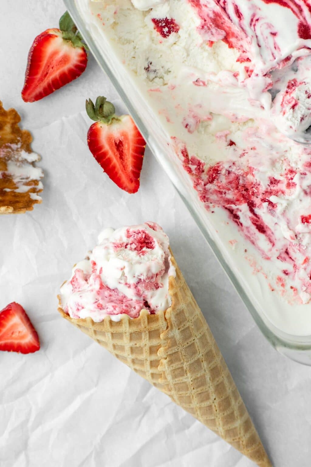 Strawberry Swirl Ice Cream - Ginger Snaps Baking Affairs