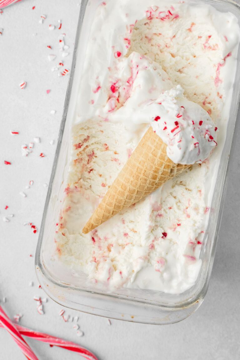 Peppermint Candy Cane Ice Cream (No Churn) - Ginger Snaps Baking Affairs