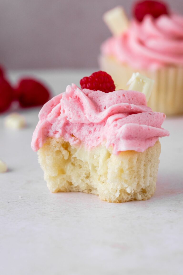 The Best White Chocolate Raspberry Cupcakes - Ginger Snaps Baking Affairs