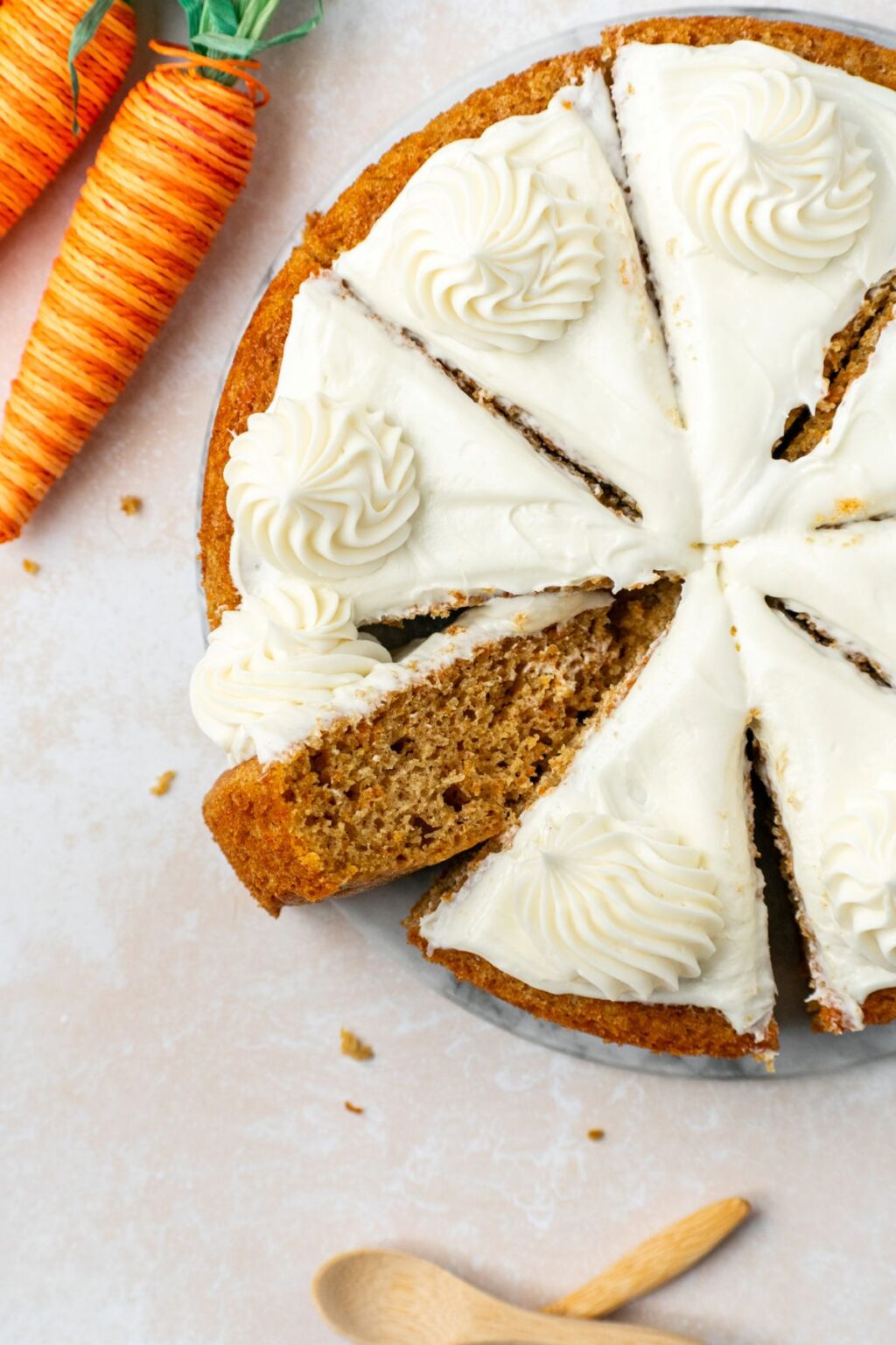 Moist One Layer Carrot Cake with Cream Cheese Frosting - Ginger Snaps ...